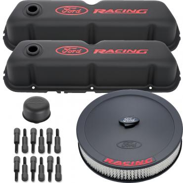 Proform Engine Dress-Up Kit, Black Crinkle w/ Red Ford Racing Logo ...