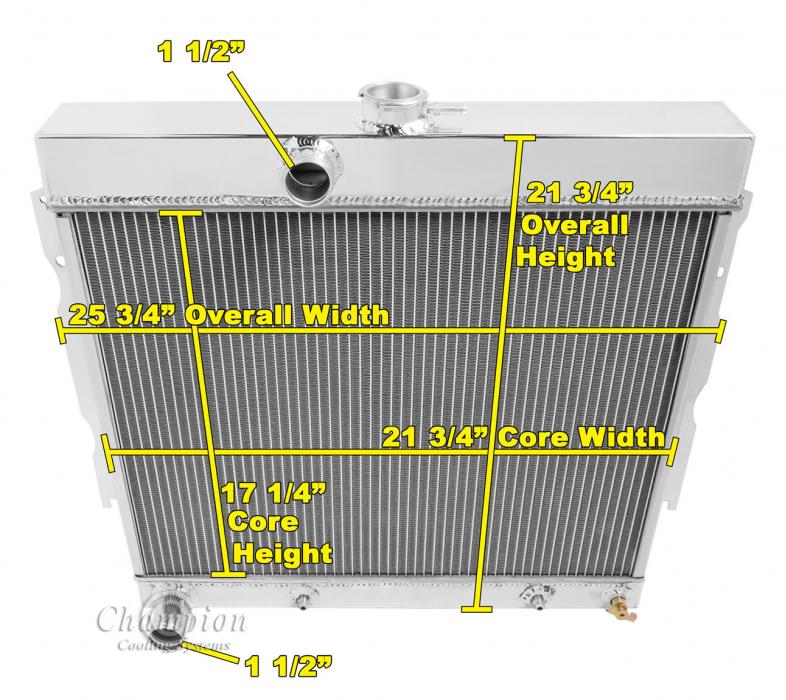 Champion Cooling 3 Row All Aluminum Radiator Made With Aircraft Grade ...