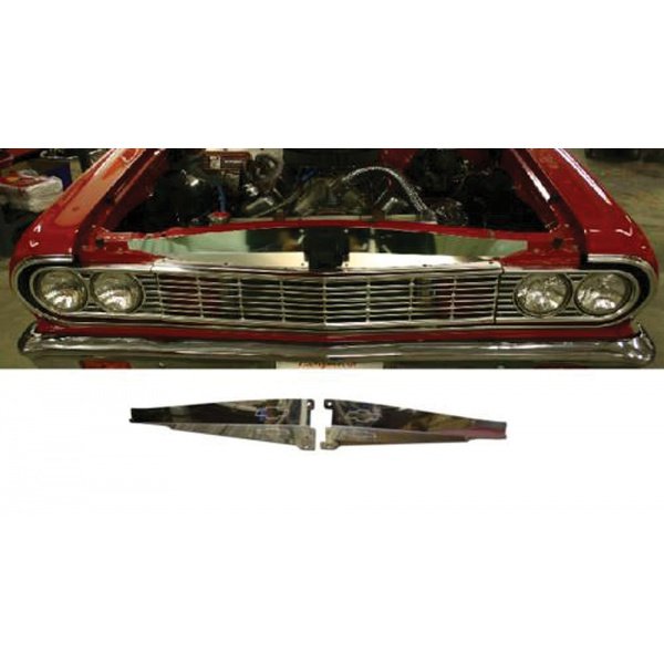 Chevelle Core Support Filler Panel, Polished Aluminum, 1964