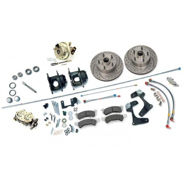 Chevy Compete Power Disc Brake Kit, With Drilled & Sweep Slotted Rotors ...
