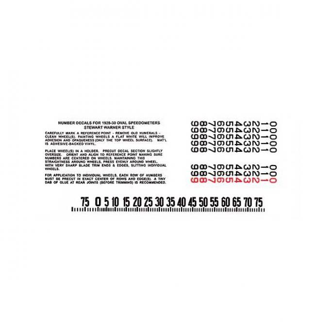 Model A Ford Speedometer Decal Set - Oval Face - 1928 To Early 1930 ...
