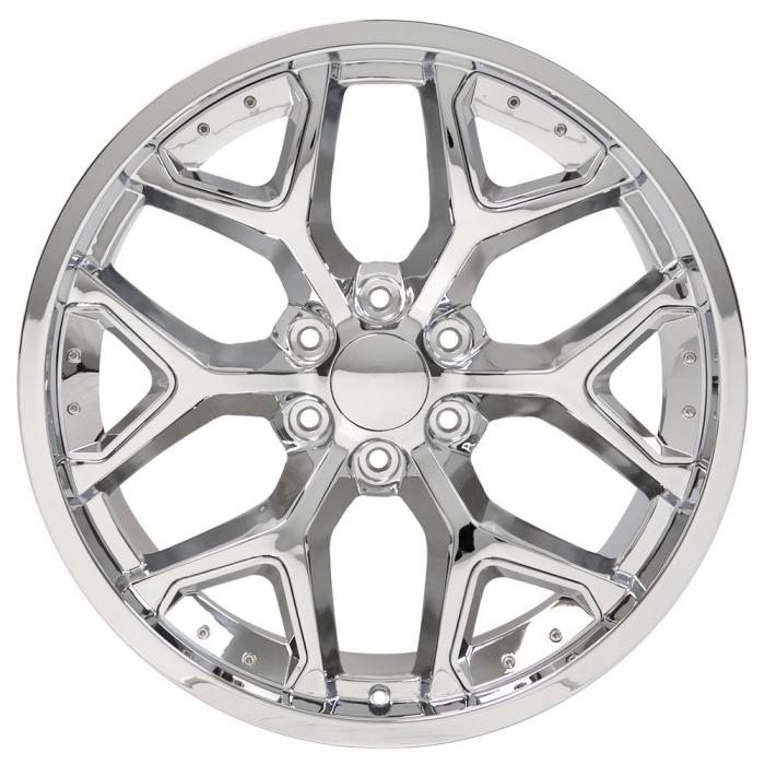 Chrome Insert Chrome Deep Dish Rims fit Chevy Silverado 22x9.5