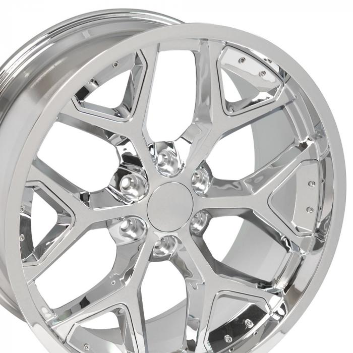 Chrome Insert Chrome Deep Dish Rims fit Chevy Silverado 22x9.5