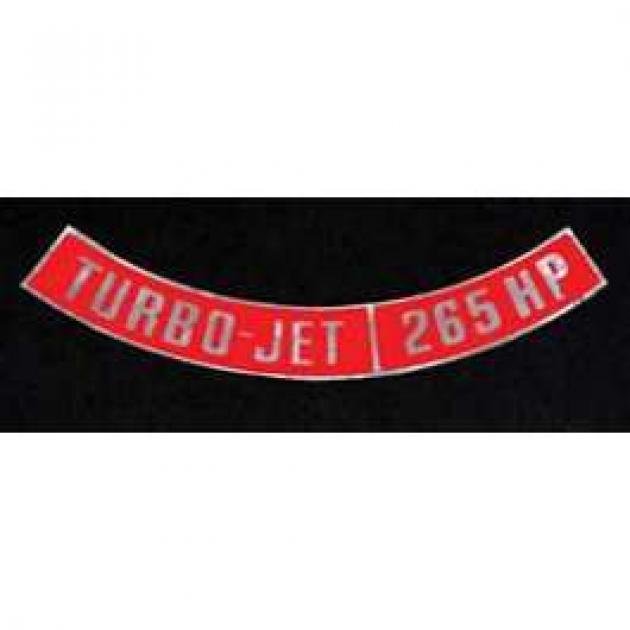 Full Size Chevy Air Cleaner Decal, Turbo-Jet, 265hp, 1969 | Muscle Cars ...