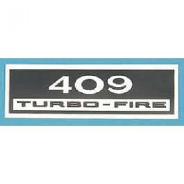Full Size Chevy Valve Cover Decal, 409ci Turbo-Fire, 1961-1964 | Muscle ...