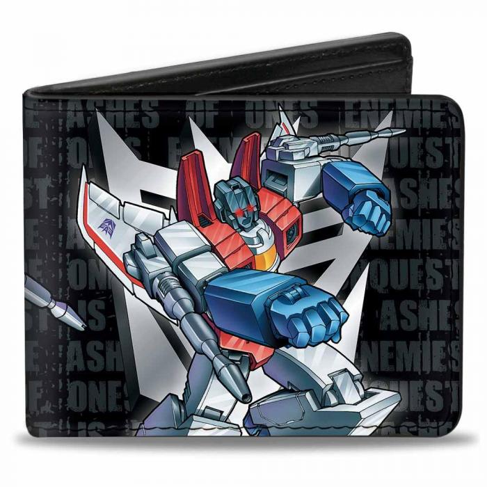 Bi-Fold Wallet - Starscream Shooting/Decepticon Logo + Text/Standing ...