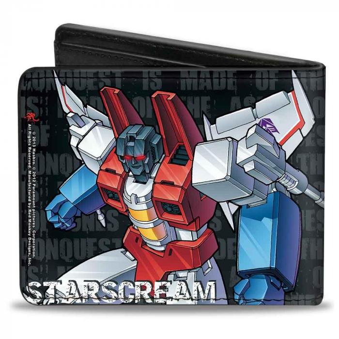 Bi-Fold Wallet - Starscream Shooting/Decepticon Logo + Text/Standing ...
