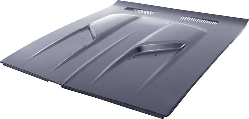 OER 1970-74 Plymouth Barracuda, Twin Bulge Hood Assembly, w/o Hood Pin ...